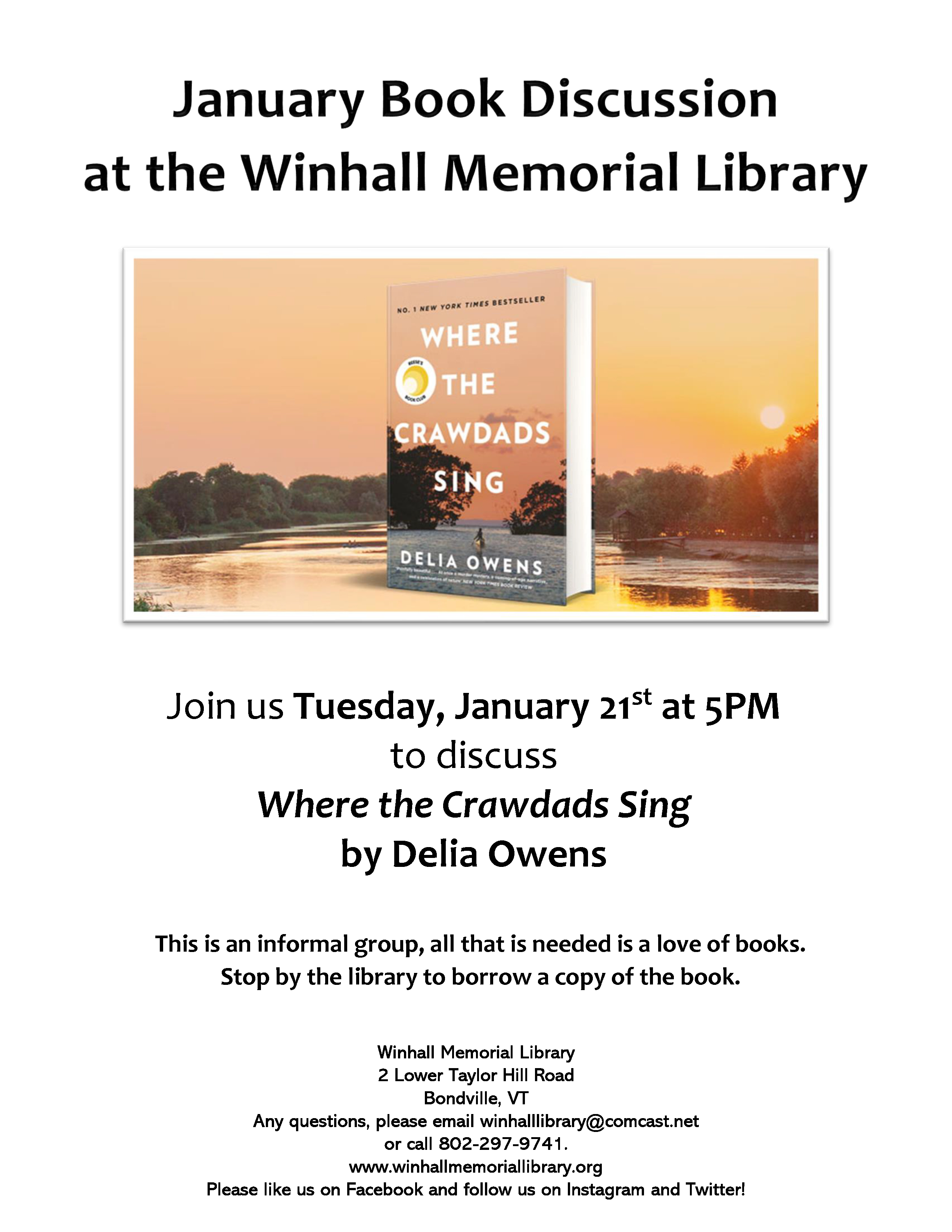 January 2020 Book Discussion – Winhall Memorial Library